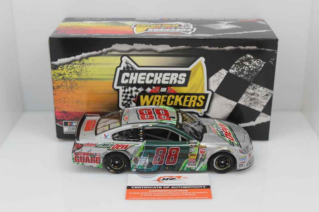 Dale Earnhardt Jr Autographed 2014 Diet Mountain Dew Bristol Checkers ...