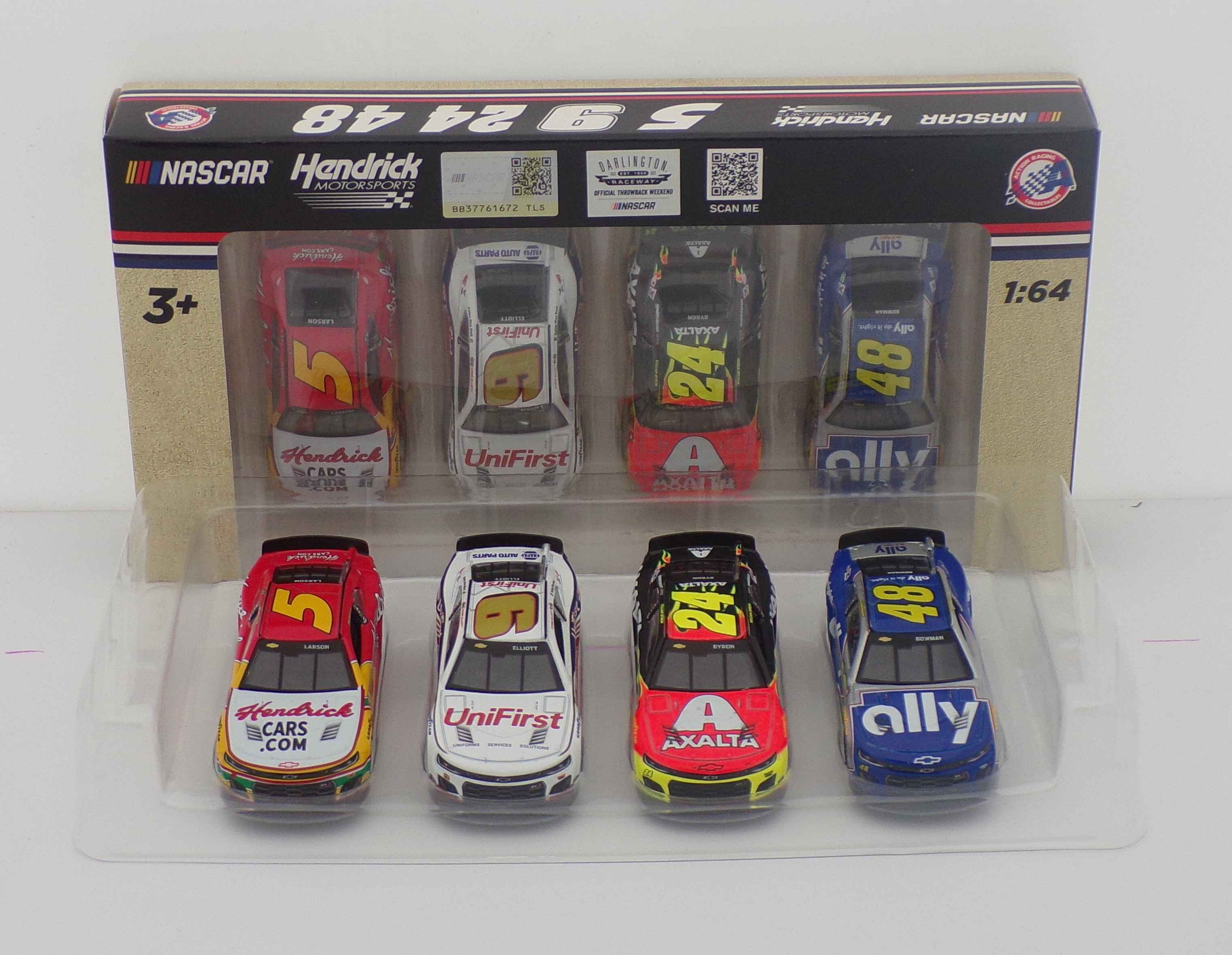 Hendrick Motorsports 2024 Darlington Throwback 4 Pack 1:64 Nascar Diecast