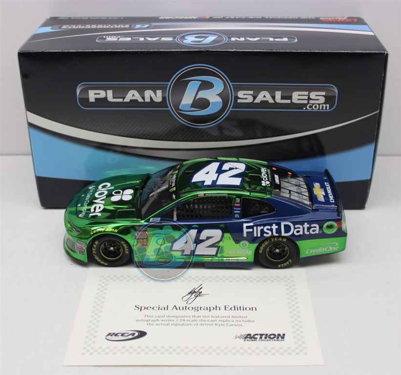 Kyle Larson Autographed 2018 Clover / First Data 1:24 Color Chrome ...