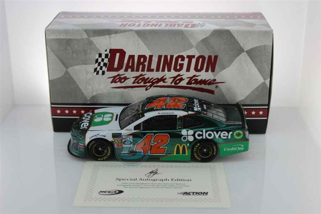 Kyle Larson Autographed 2019 Clover Darlington Throwback 1:24 Color ...
