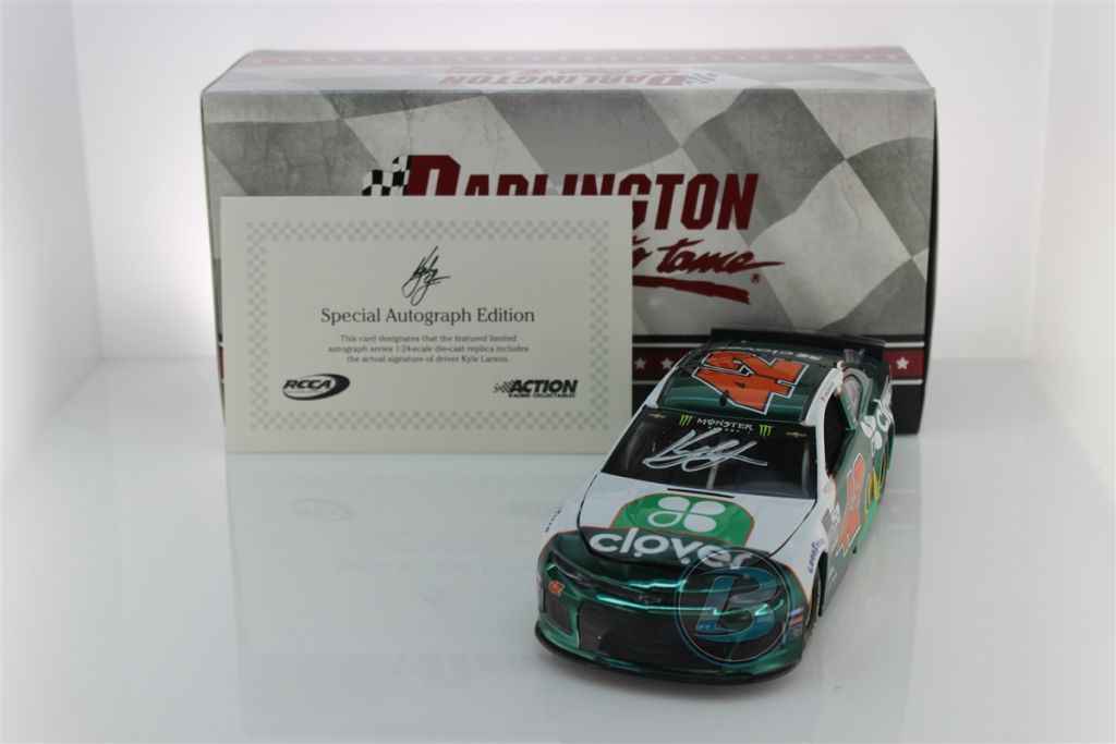 Kyle Larson Autographed 2019 Clover Darlington Throwback 1:24 Color ...