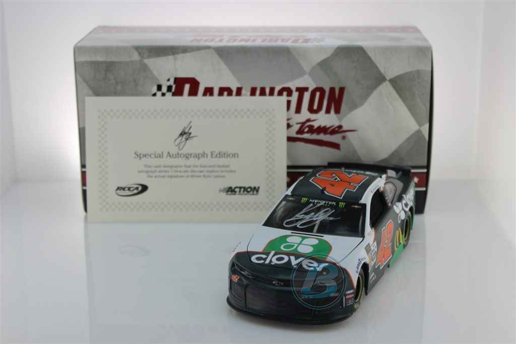 Kyle Larson Autographed 2019 Clover Darlington Throwback 1:24 Nascar ...