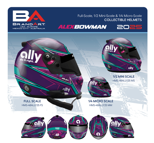 Alex Bowman 2025 Ally Micro Mini (1:2 Scale) Replica Helmet
