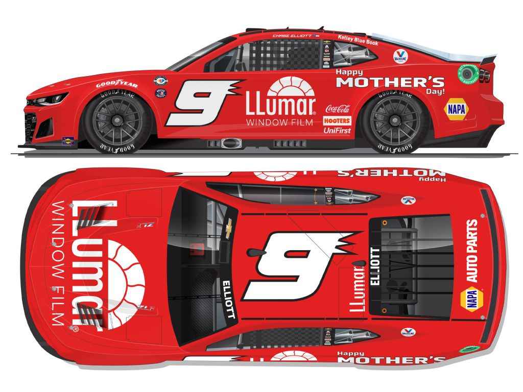 Chase Elliott 2023 Llumar Darlington Throwback 1:24 Nascar Diecast