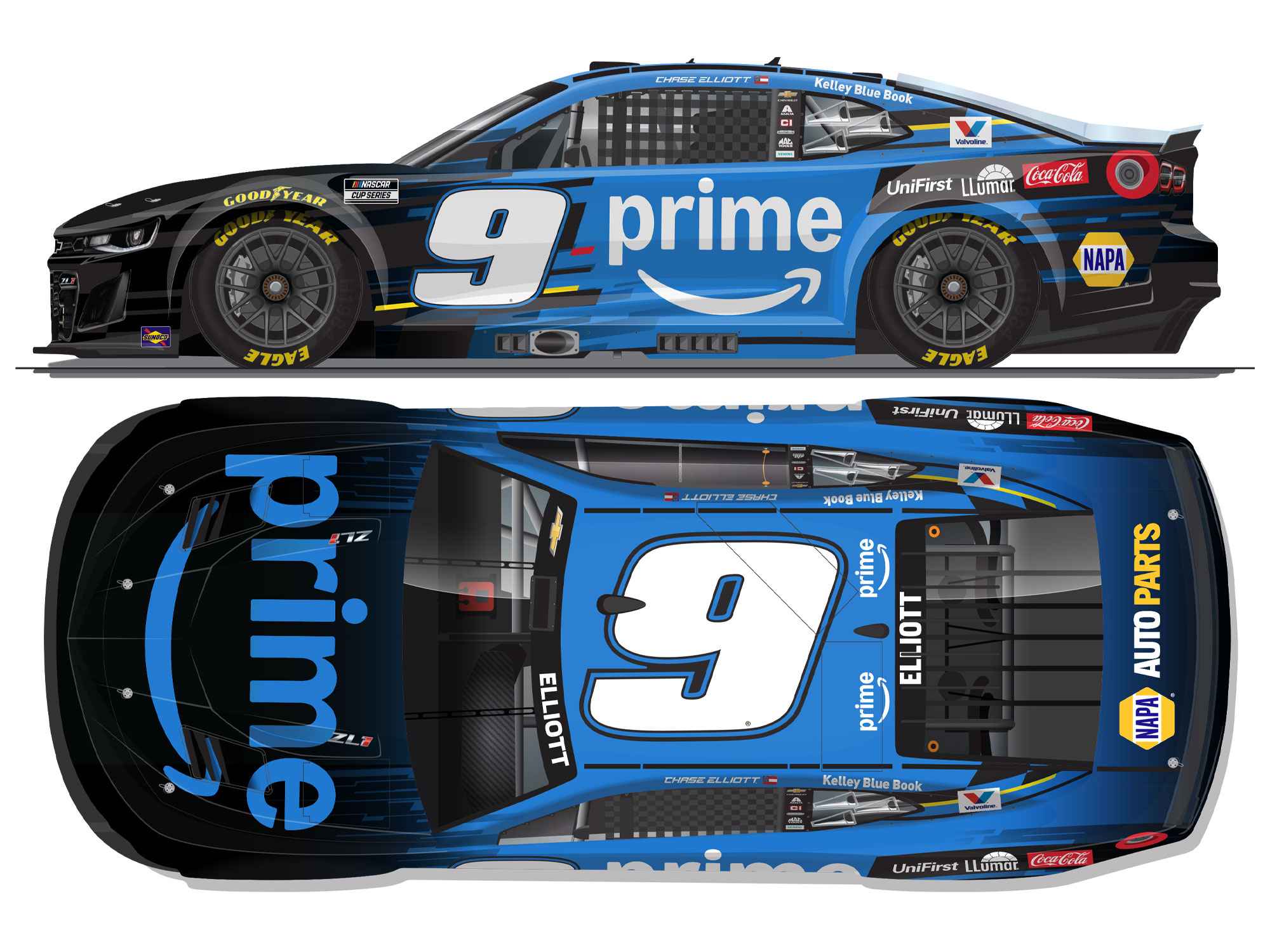 Chase Elliott 2026 Amazon Prime 1:24 Elite Nascar Diecast
