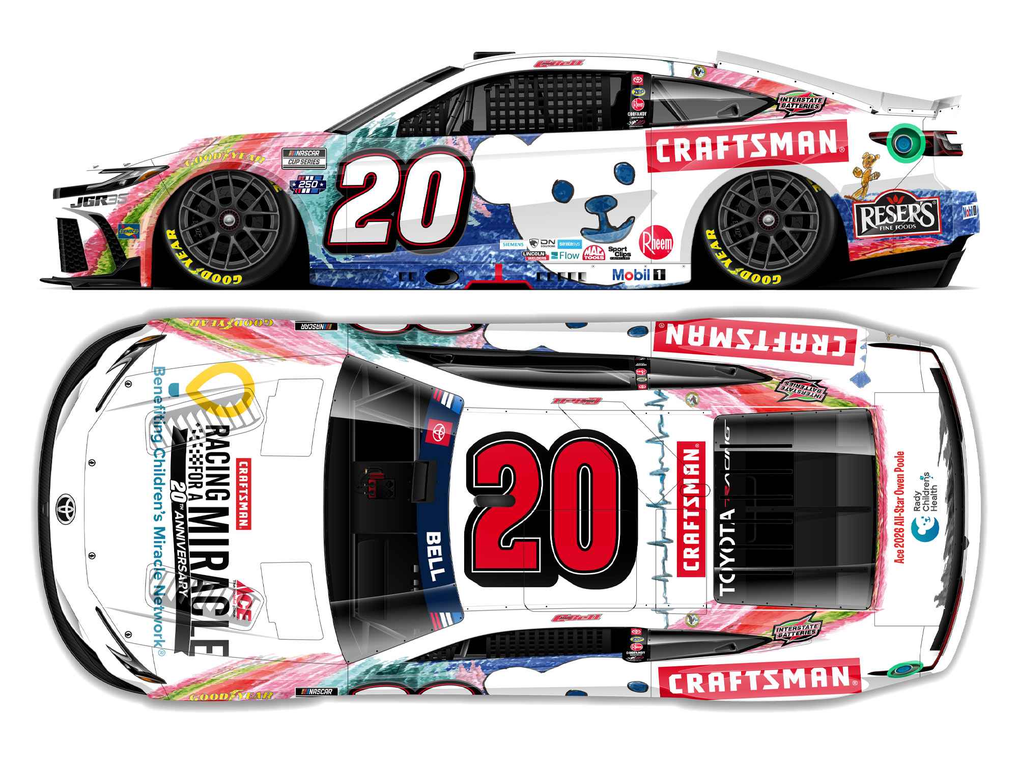 Christopher Bell 2026 Craftsman Racing For A Miracle 1:24 Flash Coat ...