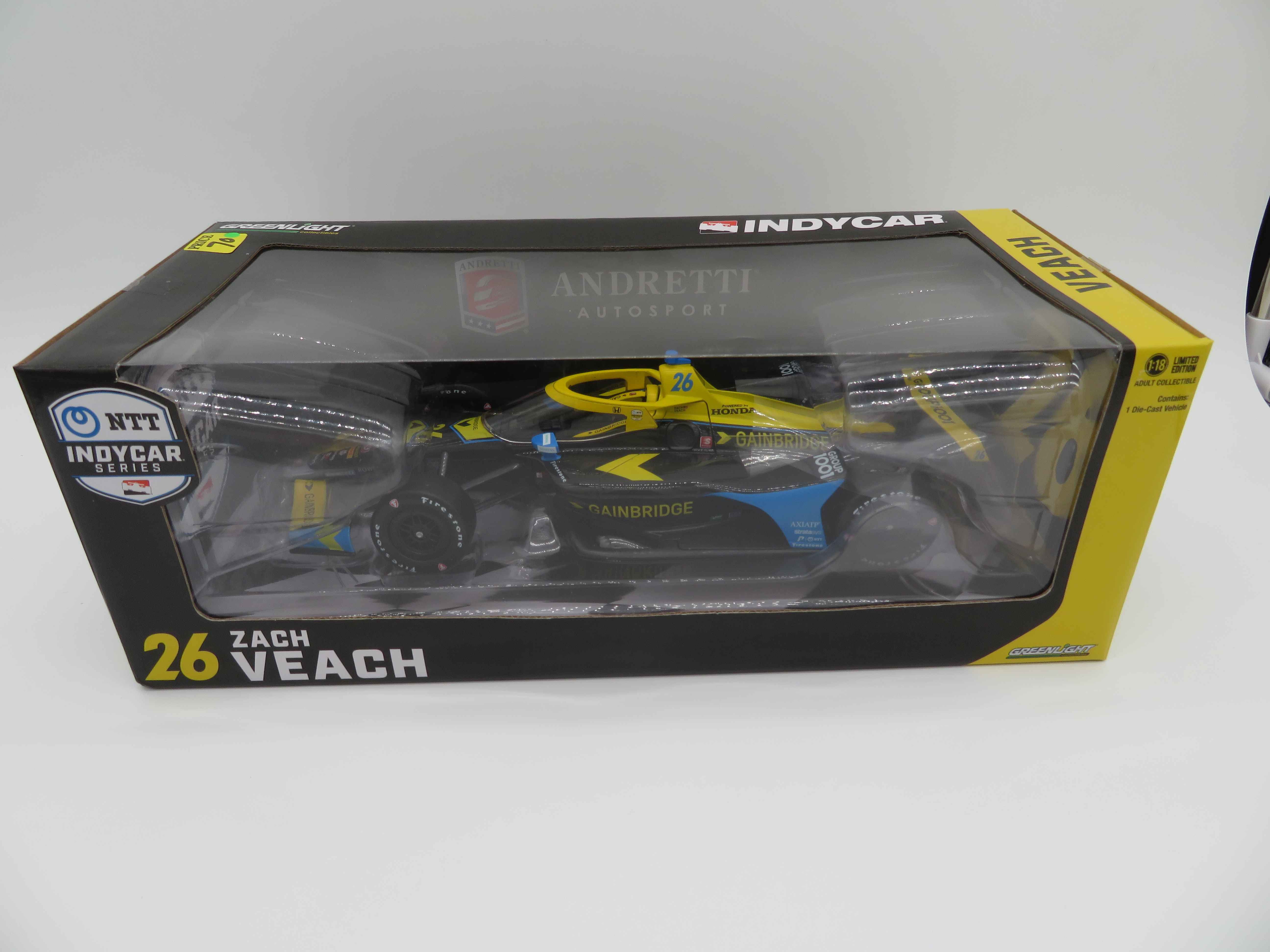 Zach Veach 2020 #26 Gainbridge / Andretti Motorsports 1:18 Indy Car Diecast